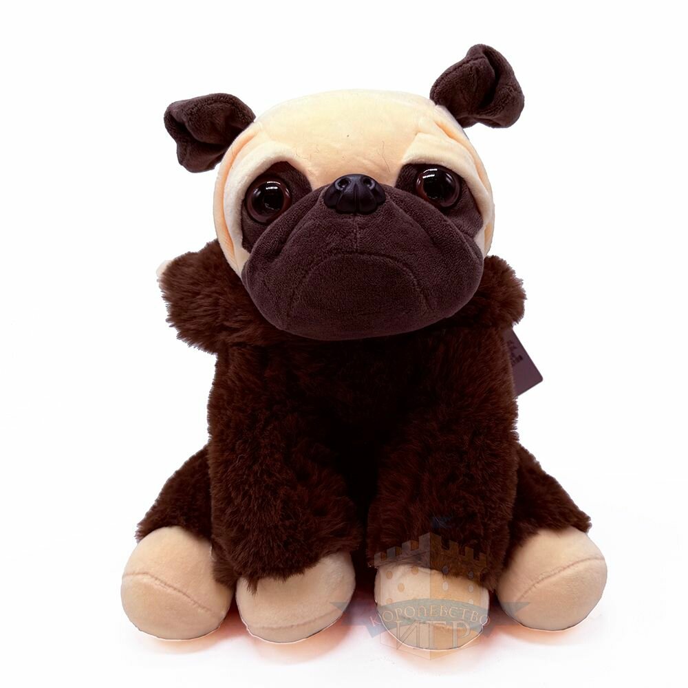 Мягкая игрушка Мопс в костюме обезьяны с капюшоном, коричневый, арт. kf-1070