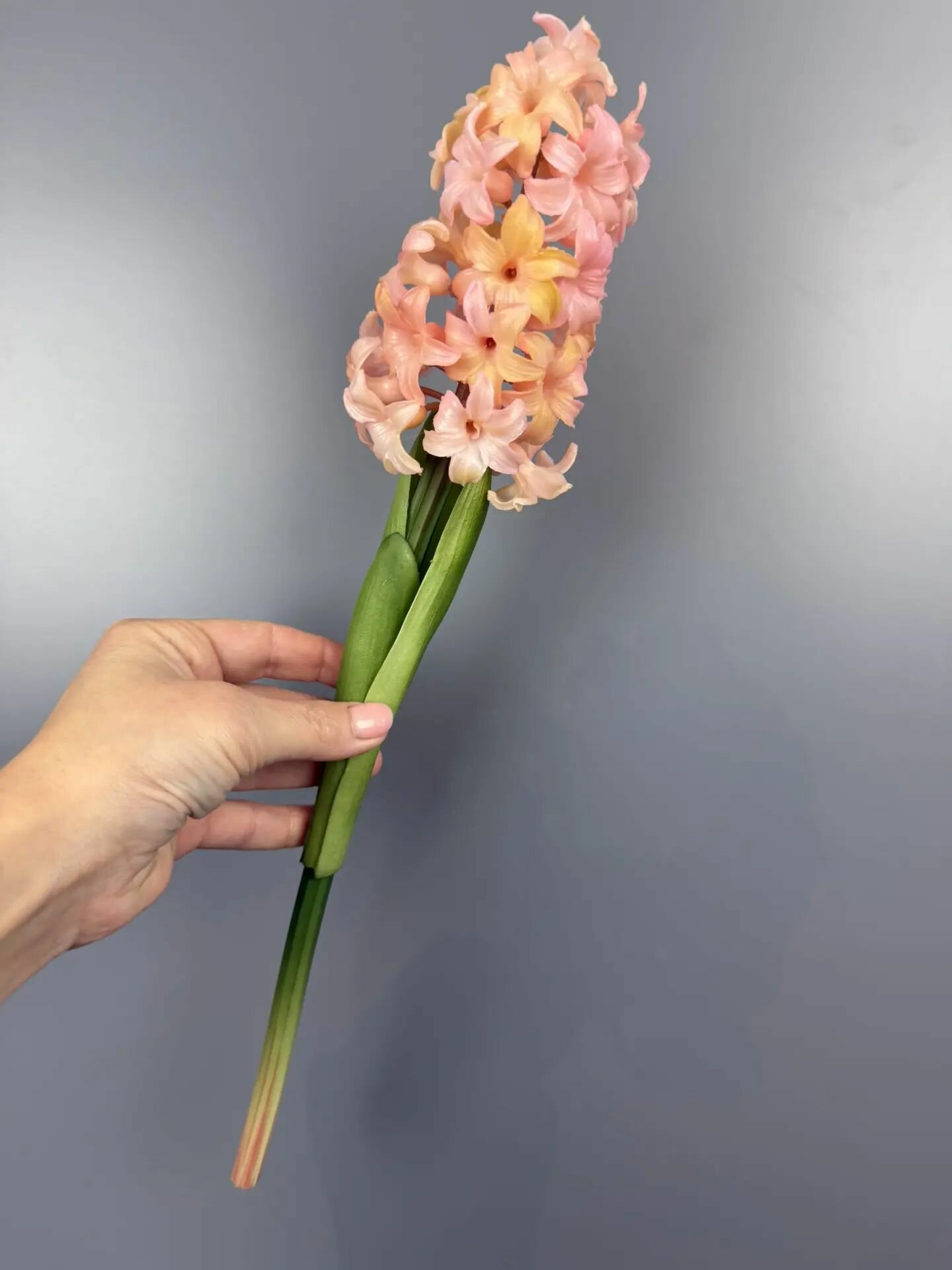 Искусственные цветы для декора весенний гиацинт из силикона розовый 39 см Реалистичный искусственный цветок