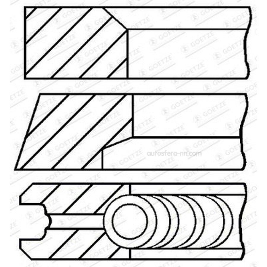 GOETZE 0844510000 кольца поршневые! STD\ Hyundai Elantra/i30 2.0 06>