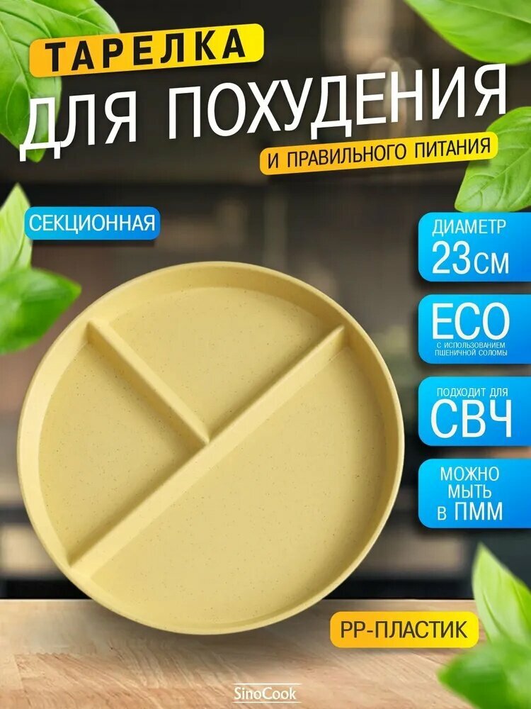 Набор тарелок 22 см 1 шт желтый