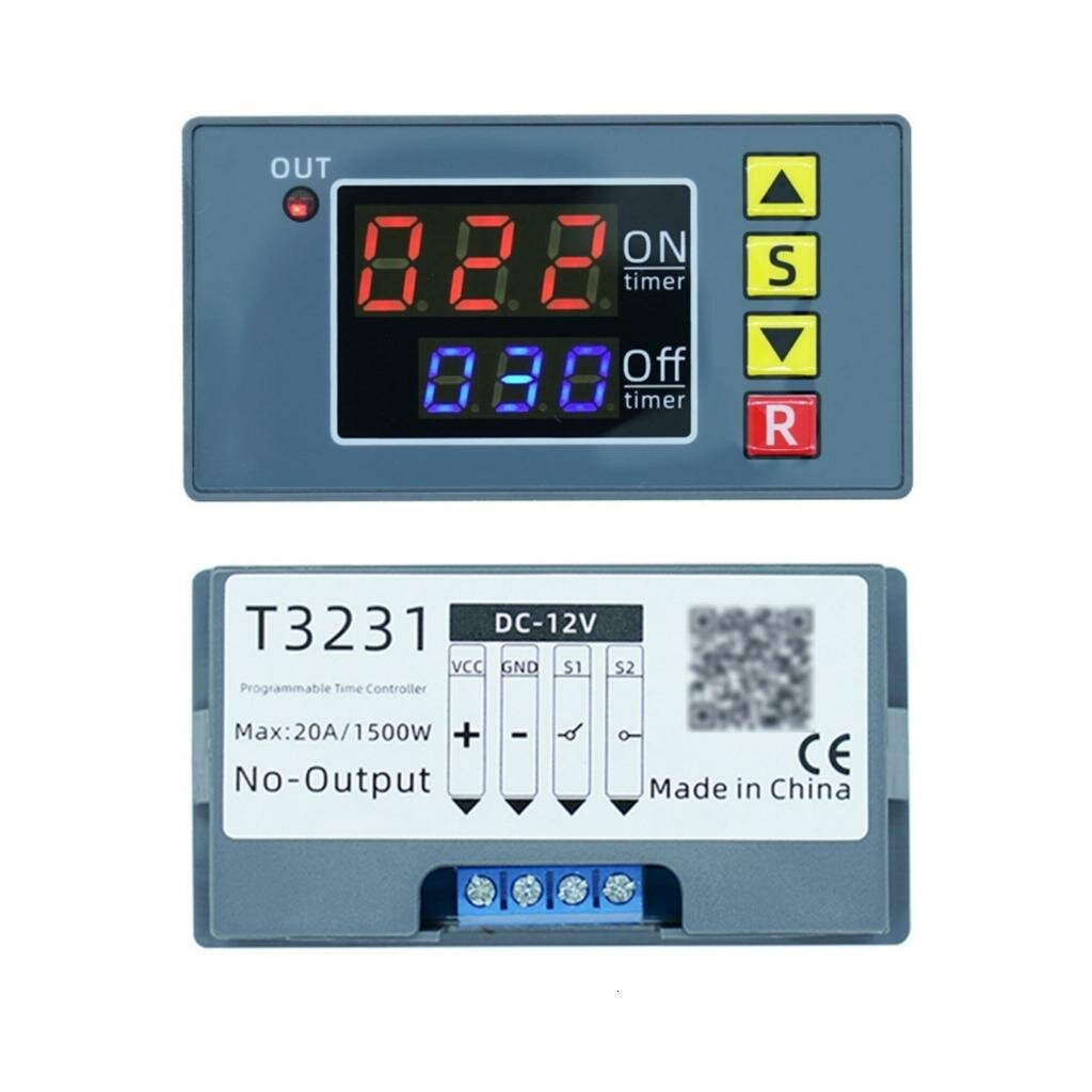 Двухканальный цифровой таймер-реле, 12V
