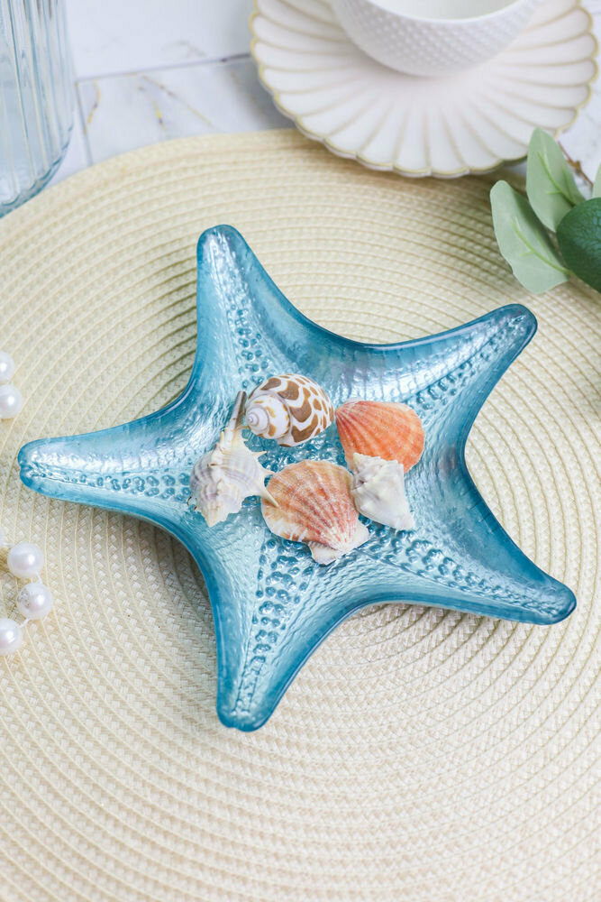 Блюдо для подачи закусок стелла марина, бирюзовое, 20 см, Koopman International 044400190-1