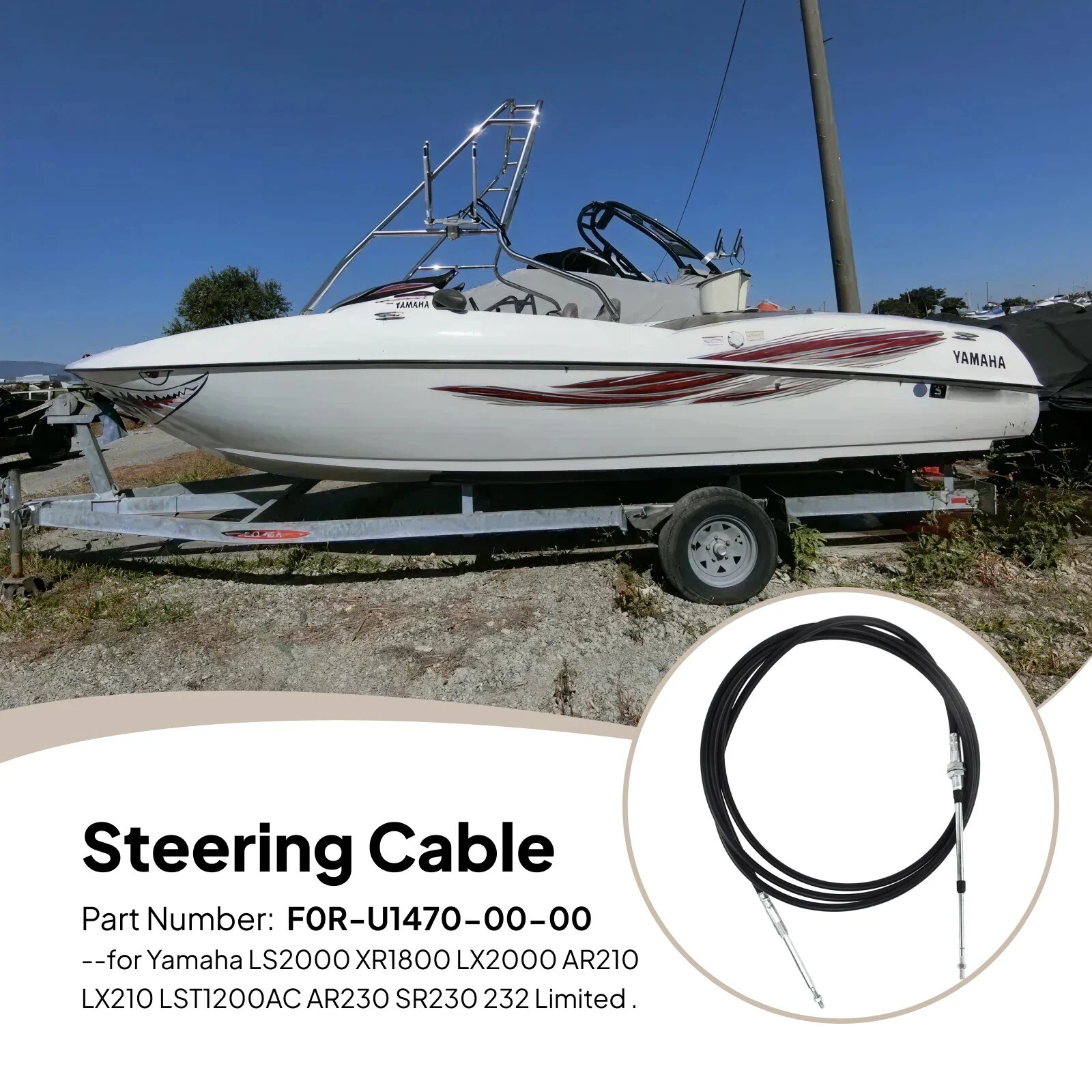 Рулевой трос Starboard для Yamaha AR230 SR230 232 Limited F0R-U1470-00-00