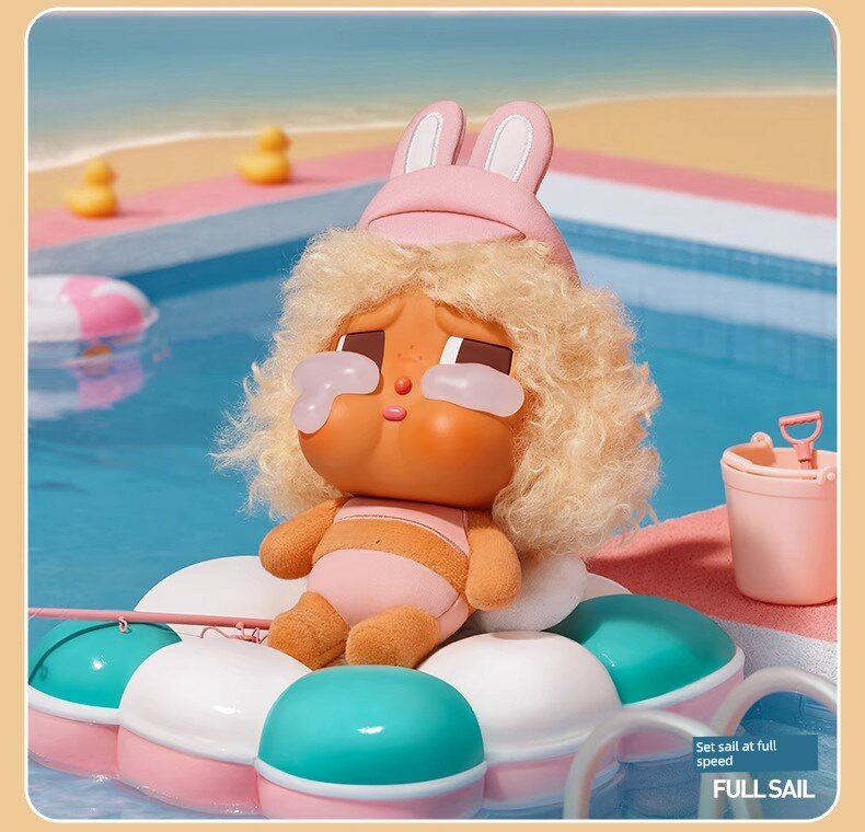 CRYBABY Vacation Mode On Полный ход в плавание плюшевый брелок слепая коробка фигура, эксклюзивная коллекция POP MART