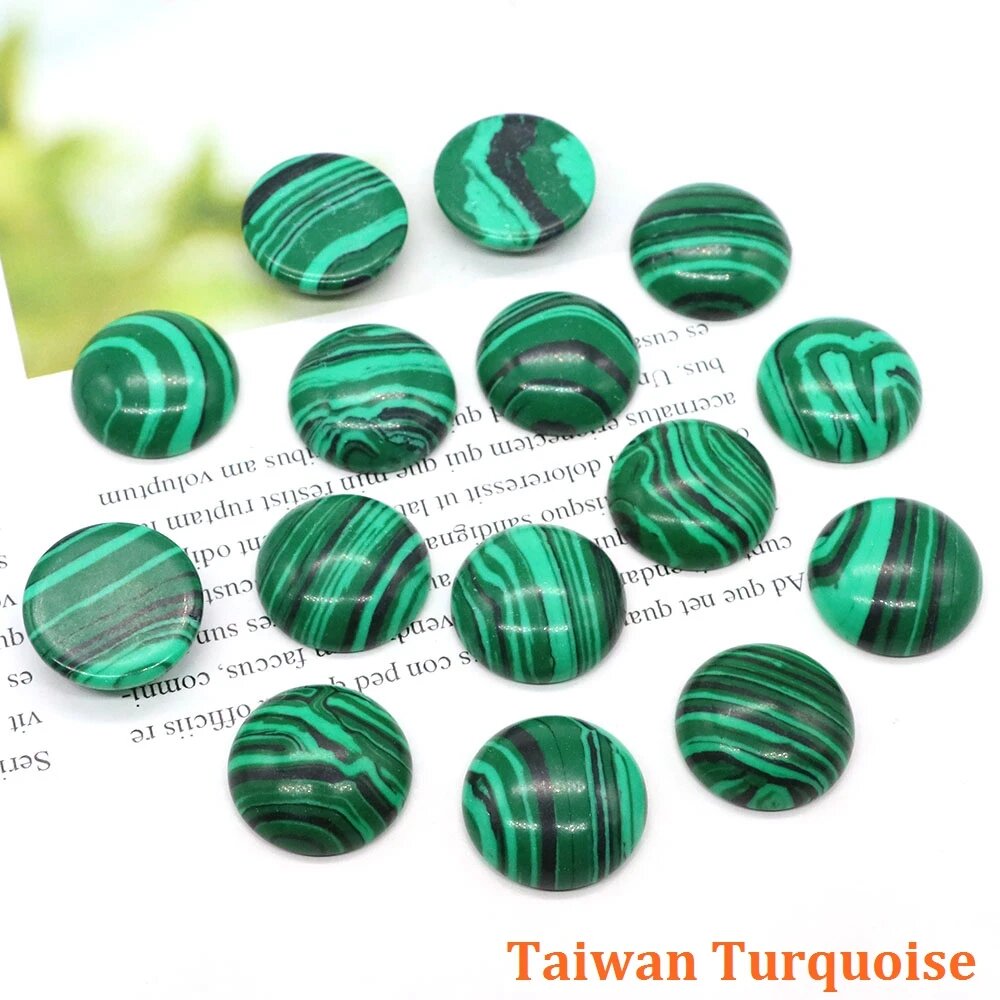 Кабошоны Taiwan Turquoise, изумрудные, 10 мм