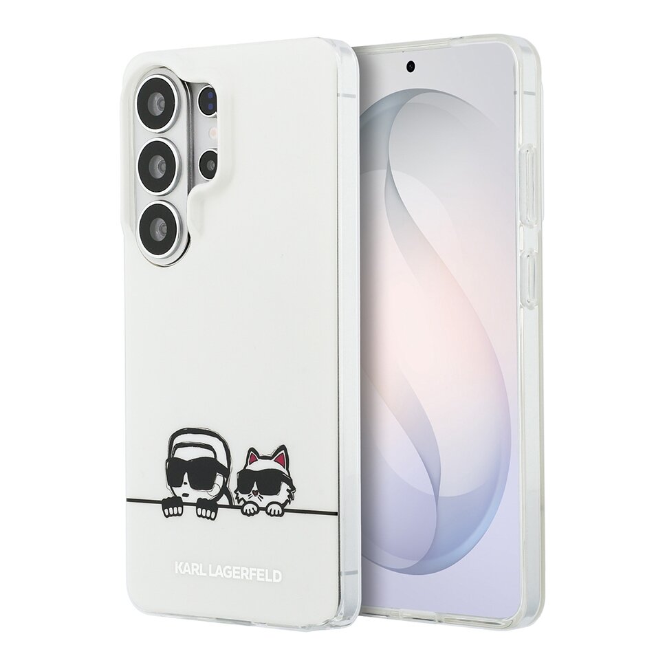Karl Lagerfeld чехол с MagSafe для Galaxy S26 Ultra, с принтом IML Sketch Karl & Choupette On Line, белый