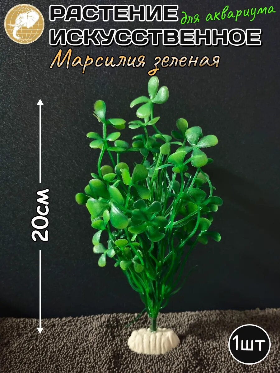 Растение искусственное Марсилия зеленая 20см
