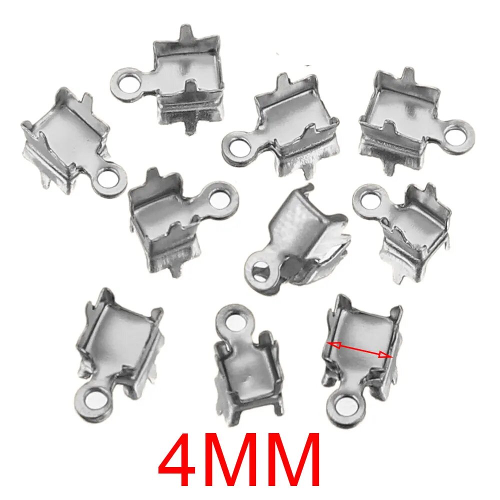 Обжимные соединители для бижутерии, нержавеющая сталь, S4MM