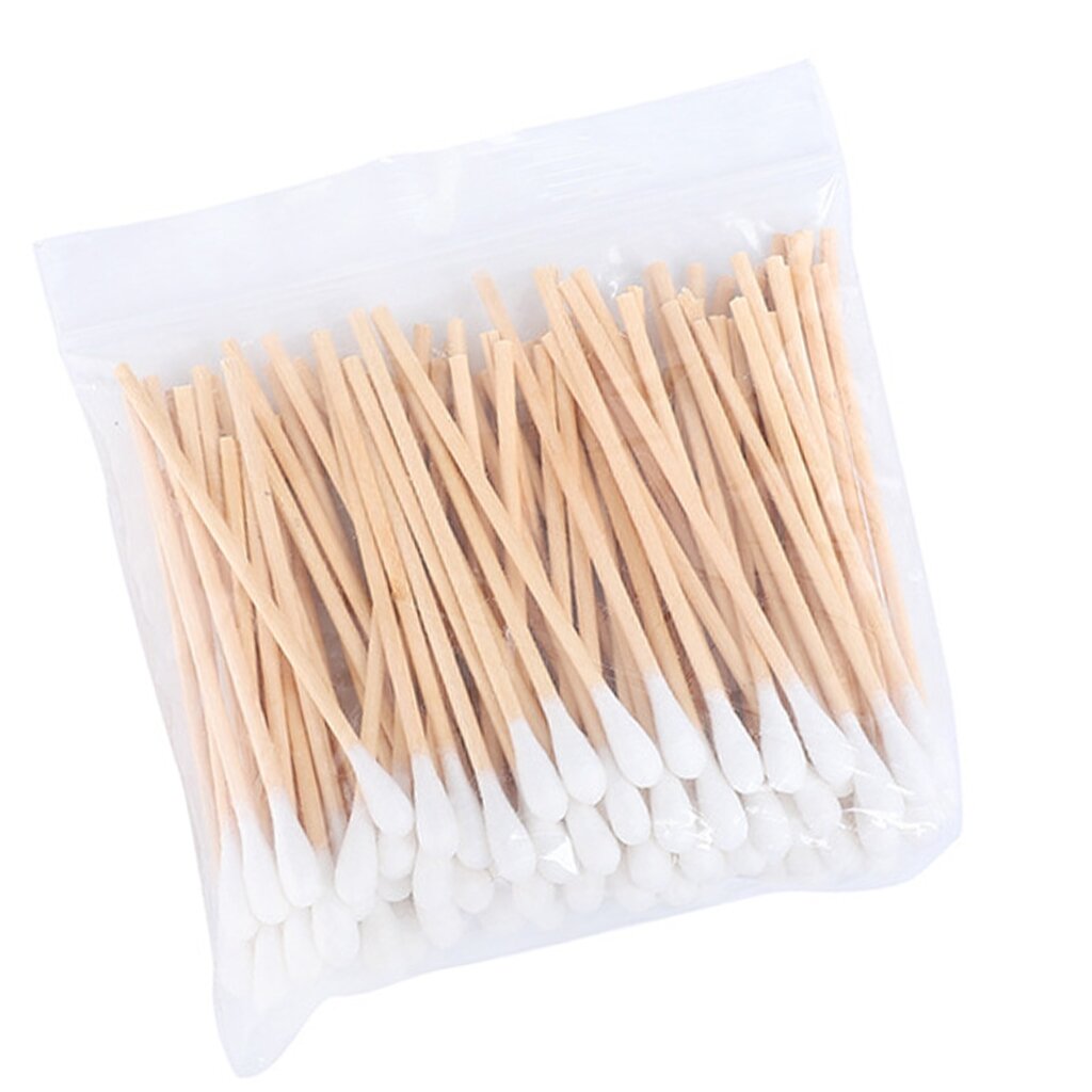 300 Ватных палочек с длинной ручкой для бережного макияжа и бытовой химии