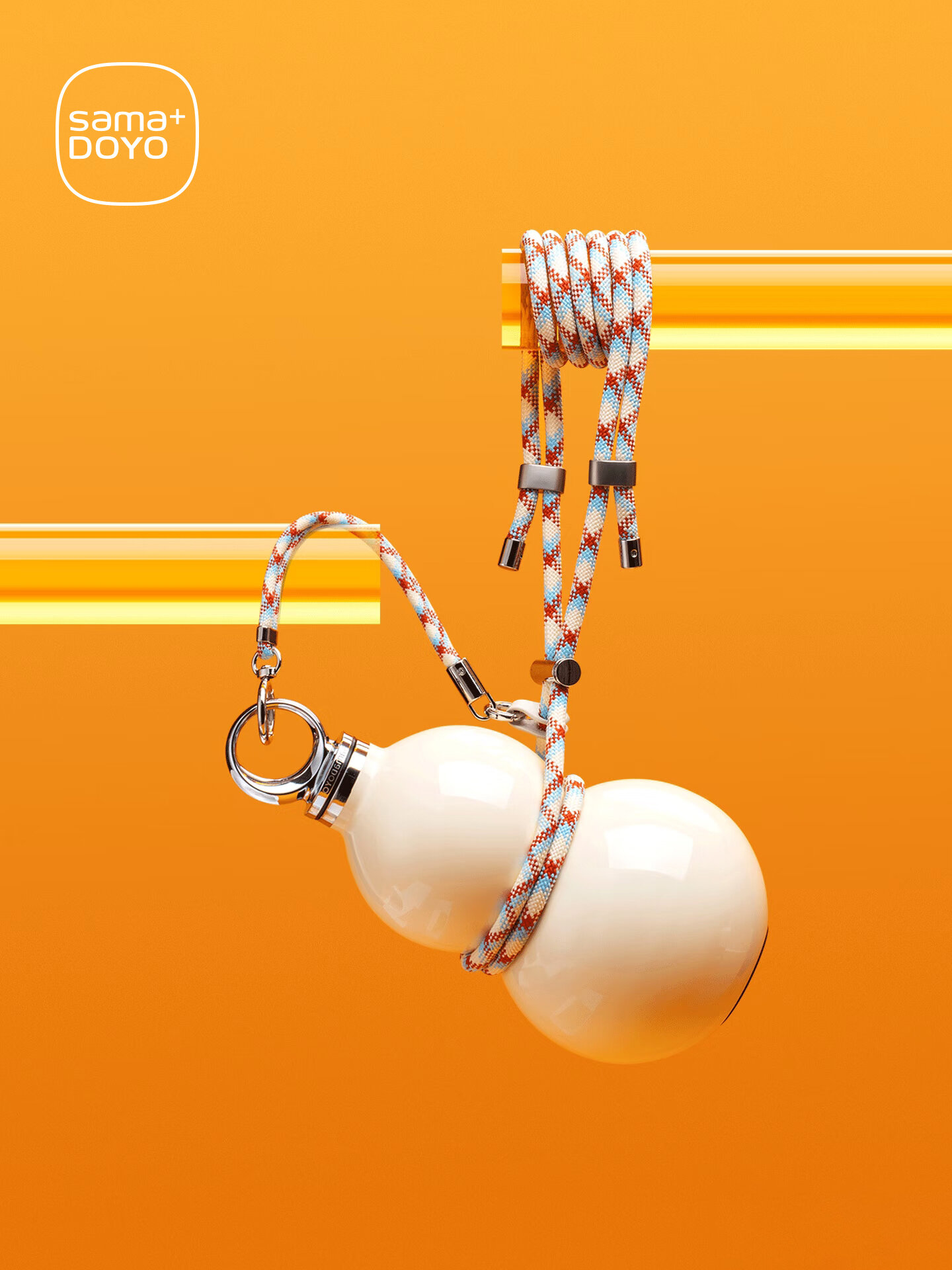 Термос-фляга из нержавеющей стали 316L в форме бутылочной тыквы, 520 мл, с ремнём