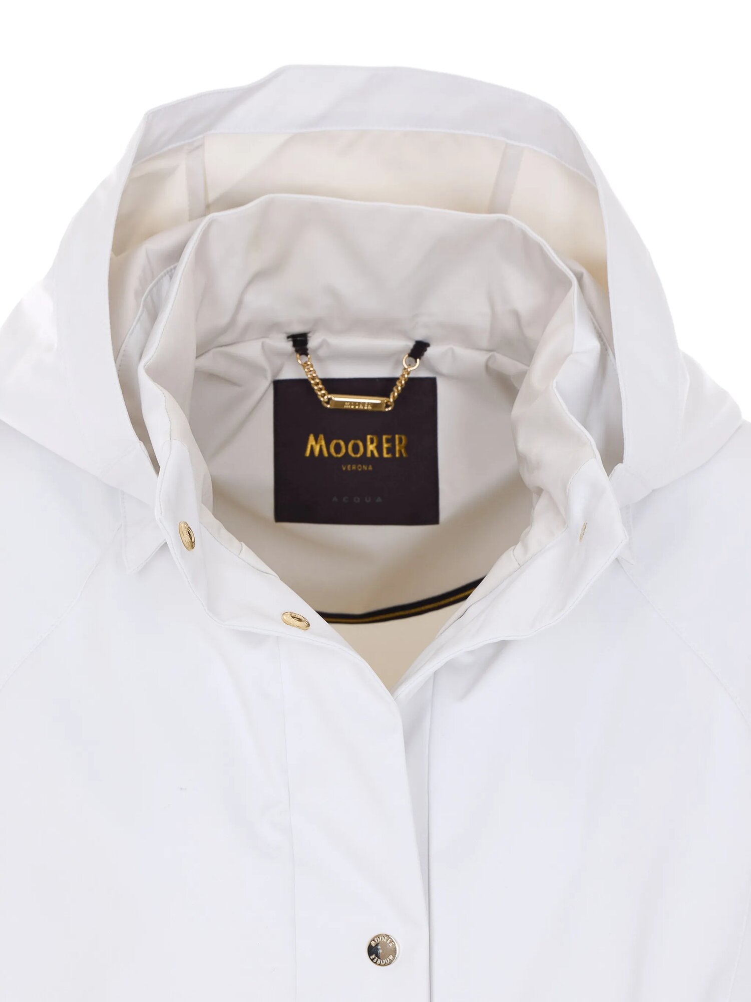 Пальто MooRER Button removable hood coat, размер 42, white — фото 1