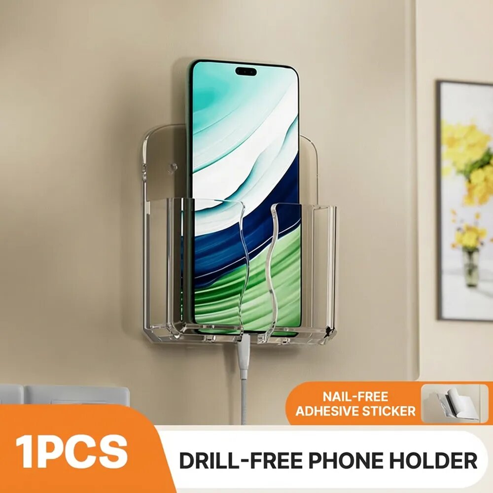 Настенное крепление для зарядки телефона с клейкой основой