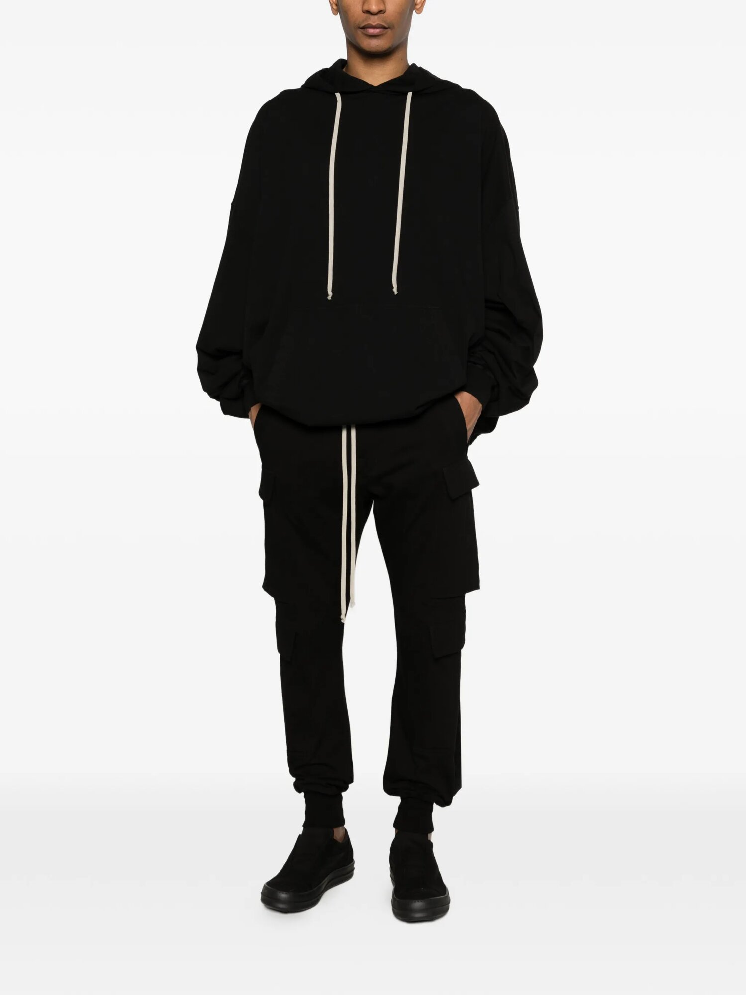 Брюки Rick Owens Mastodon drawstring cargo pants, размер 48, черный — фото 1