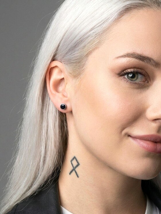 Серьги пусеты, фианит