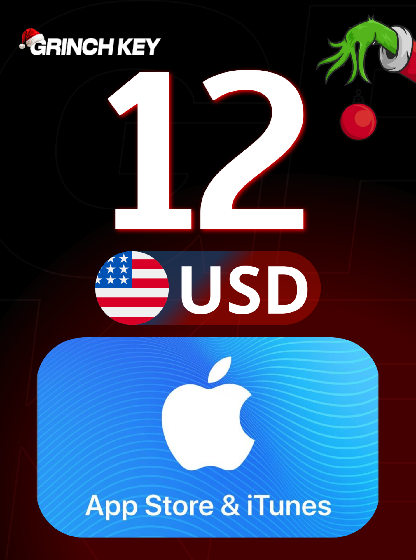Подарочная карта Apple | Пополнение App Store&iTunes (Apple ID) | Apple Gift Card на 12$ Долларов