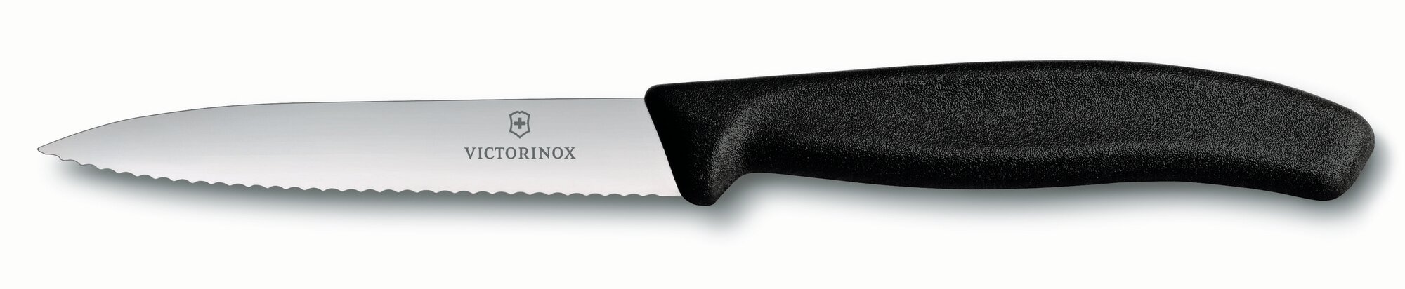 Нож для овощей VICTORINOX SwissClassic, лезвие из нержавеющей стали 10 см с волнистой заточкой, черная пластиковая рукоять 6.7733