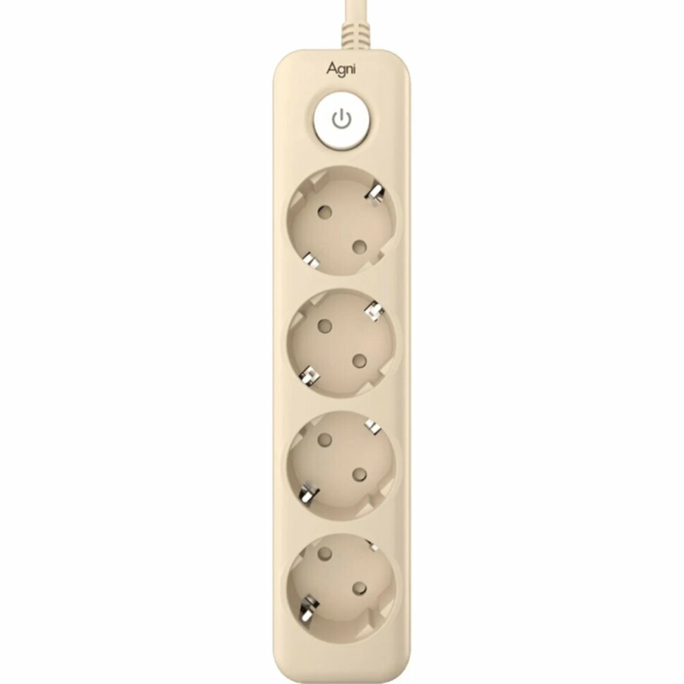 Сетевой фильтр AGNI 4/3м, слоновая кость(TP-FD4E-3m-ivory), 2444487