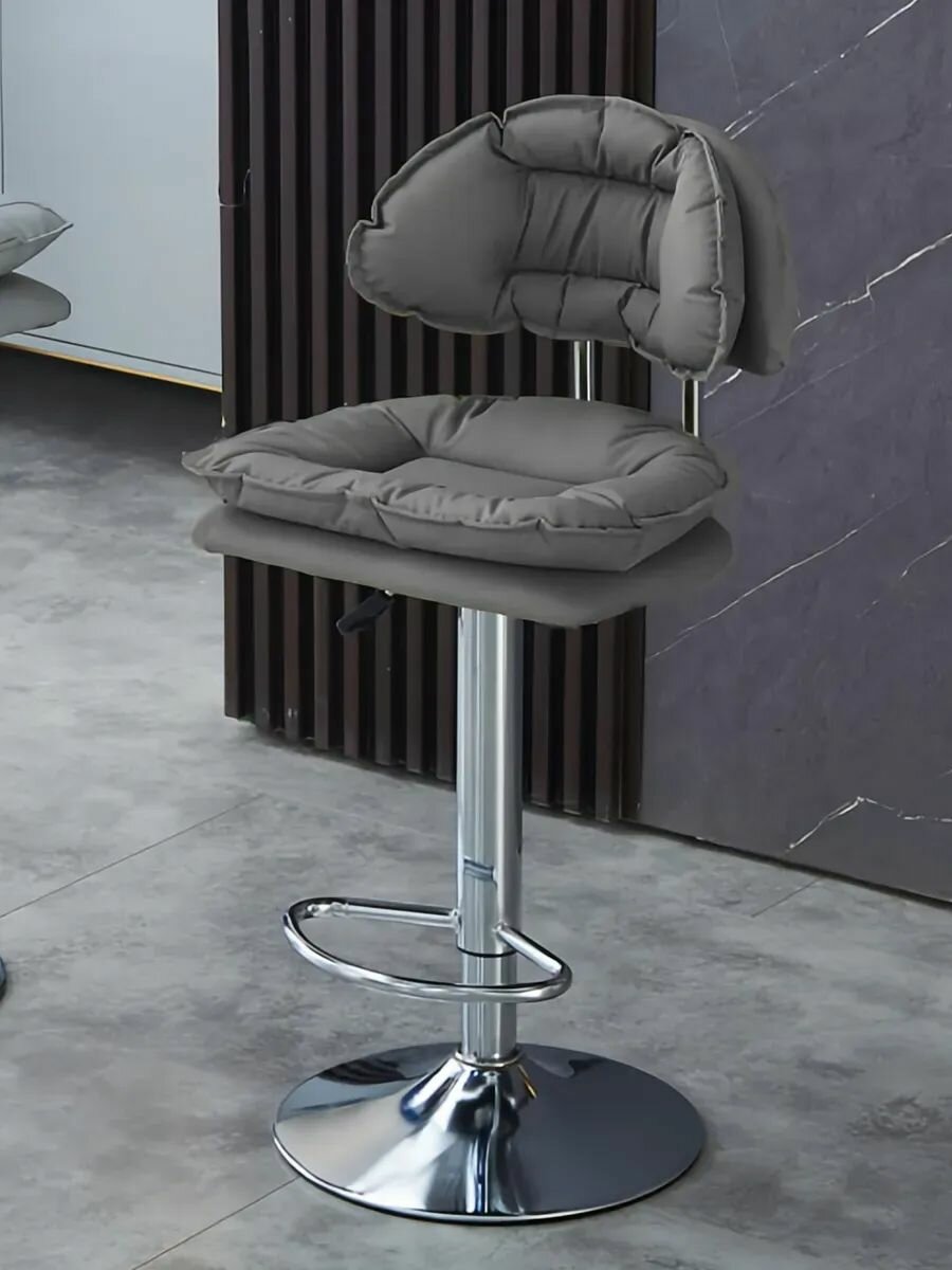 Высокий барный стул с регулировкой высоты и мягким сиденьем для кухонного острова и домашнего бара