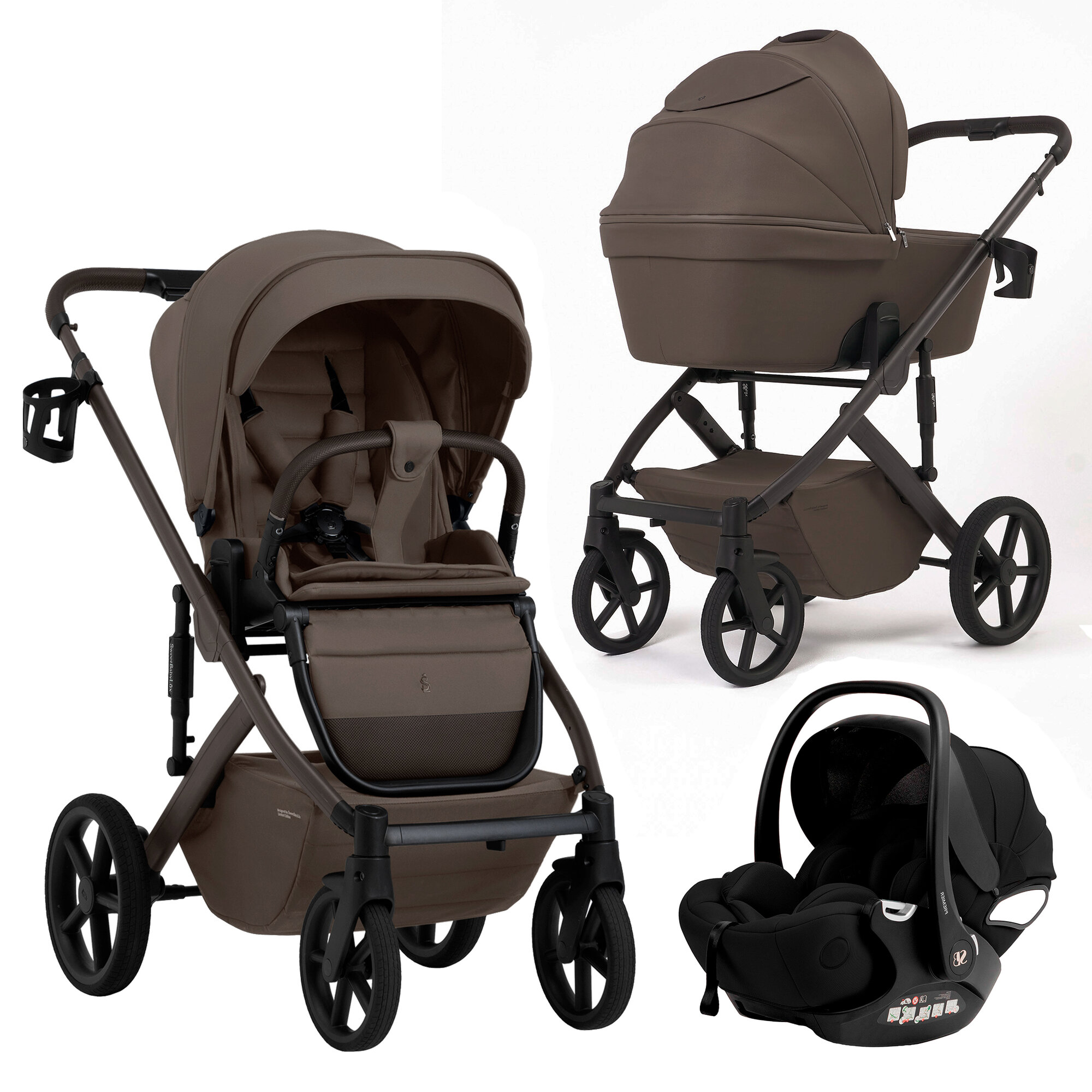 Детская коляска 3в1 Sweet Baby Dolce + Premier, цвет Dark Beige SBL (Тёмно-бежевый)