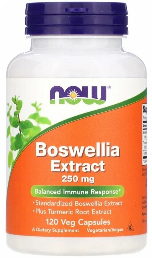 Босвелия экстракт NOW Boswellia Extract 250 mg 120 вег капсул для поддержания иммунитета