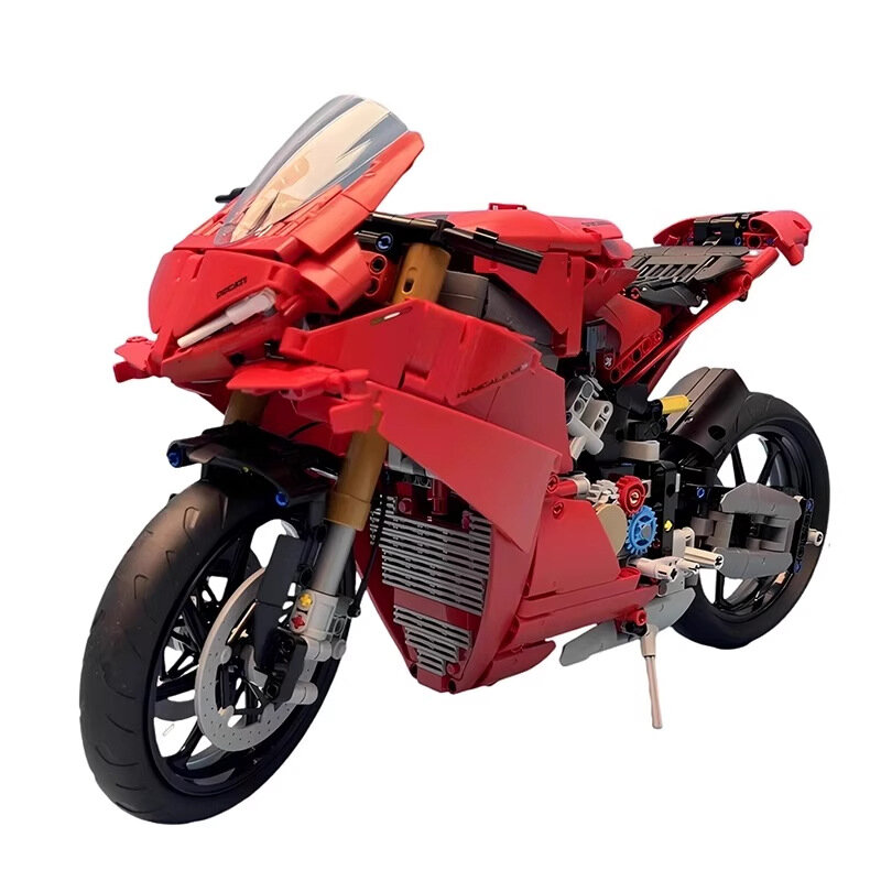 Совместимость с кубиками LEGO 42202 Ducati PanigaleV4S, механическая игрушка для сборки мотоцикла для мальчиков