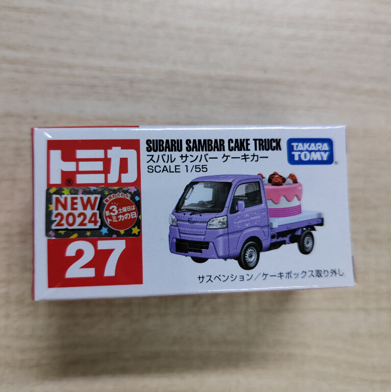 Модель автомобиля для доставки пирожных Subaru 1:64 масштаб