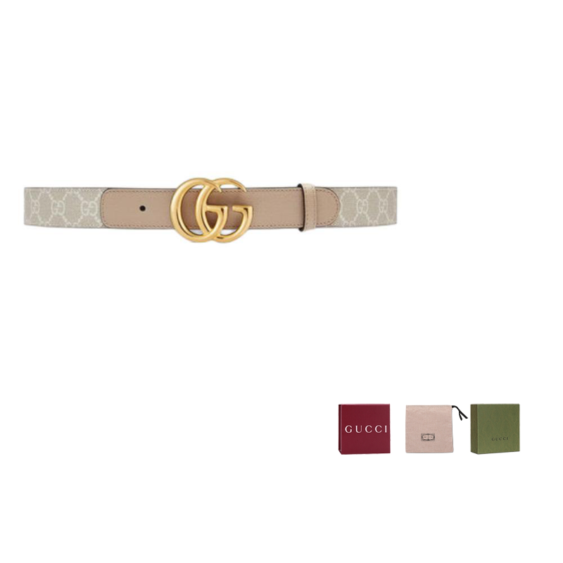 GUCCI GG Marmont Кожаные ремни Женские Белые Ширина корпуса 3 см 100