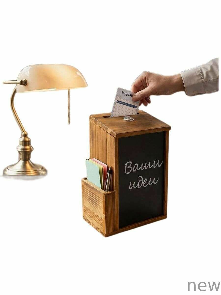 Деревянный ящик для пожертвований с прорезью для монет и замком. Прочный ящик для пожертвований поставляется с 50 карточками желаний и 2 ключами. Подходит для офисов, школ, ресторанов и супермаркетов.