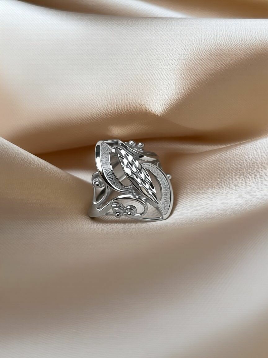 Кольцо, серебро, 925 проба, родирование