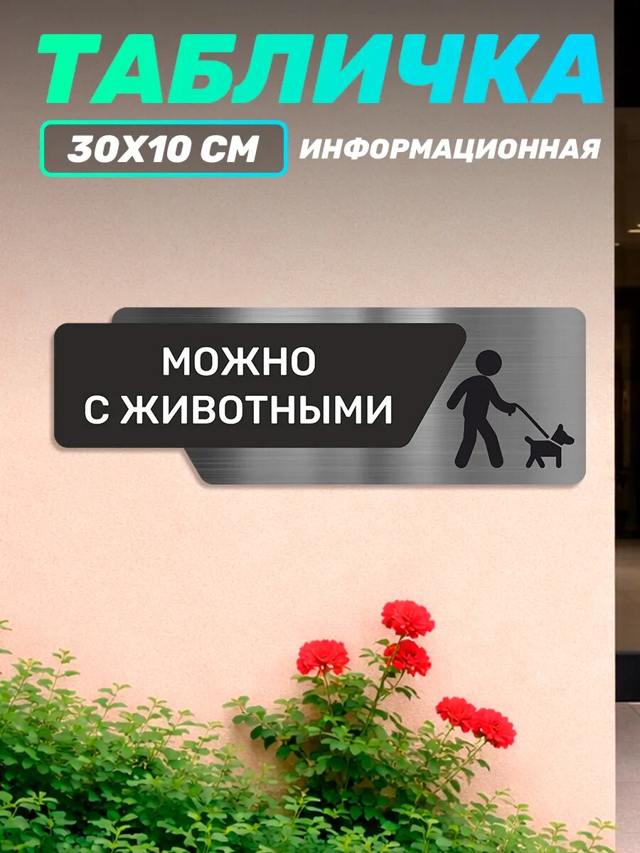 Табличка уличная информационная Можно с животными