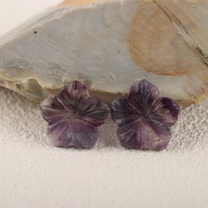 Серьги из флюорита, 25x25x4mm