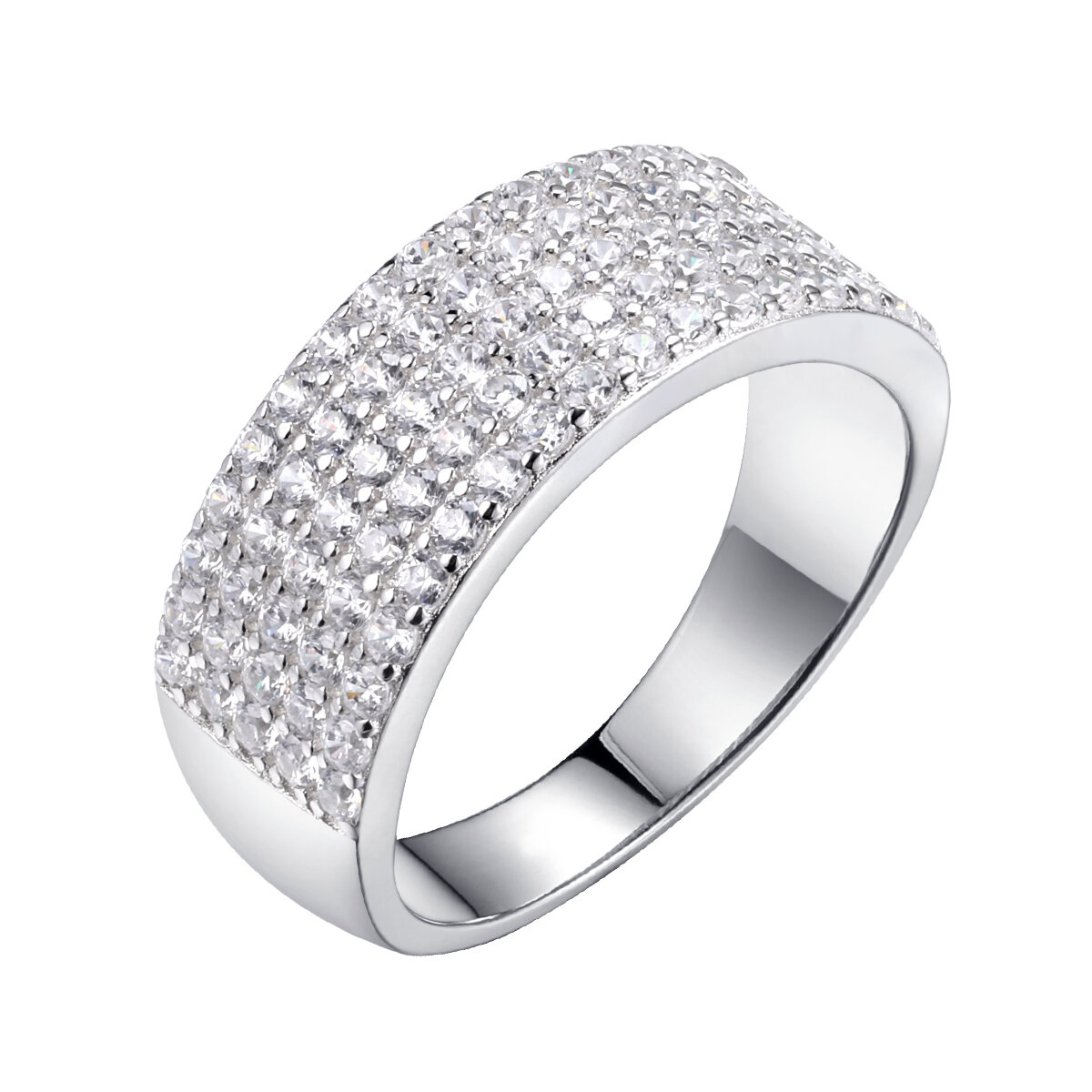 Кольцо, серебро, 925 проба, фианит