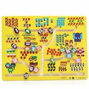 Деревянная головоломка с цифровой дорожкой для детей, обучающая игрушка с темами животных и фермы