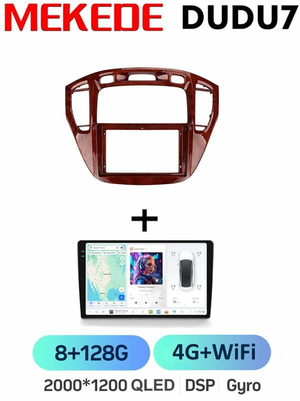 Магнитола 9" Mekede DUDU7 8/128 Gb для Toyota Highlander 1 XU20 2001-2007 carpay Android