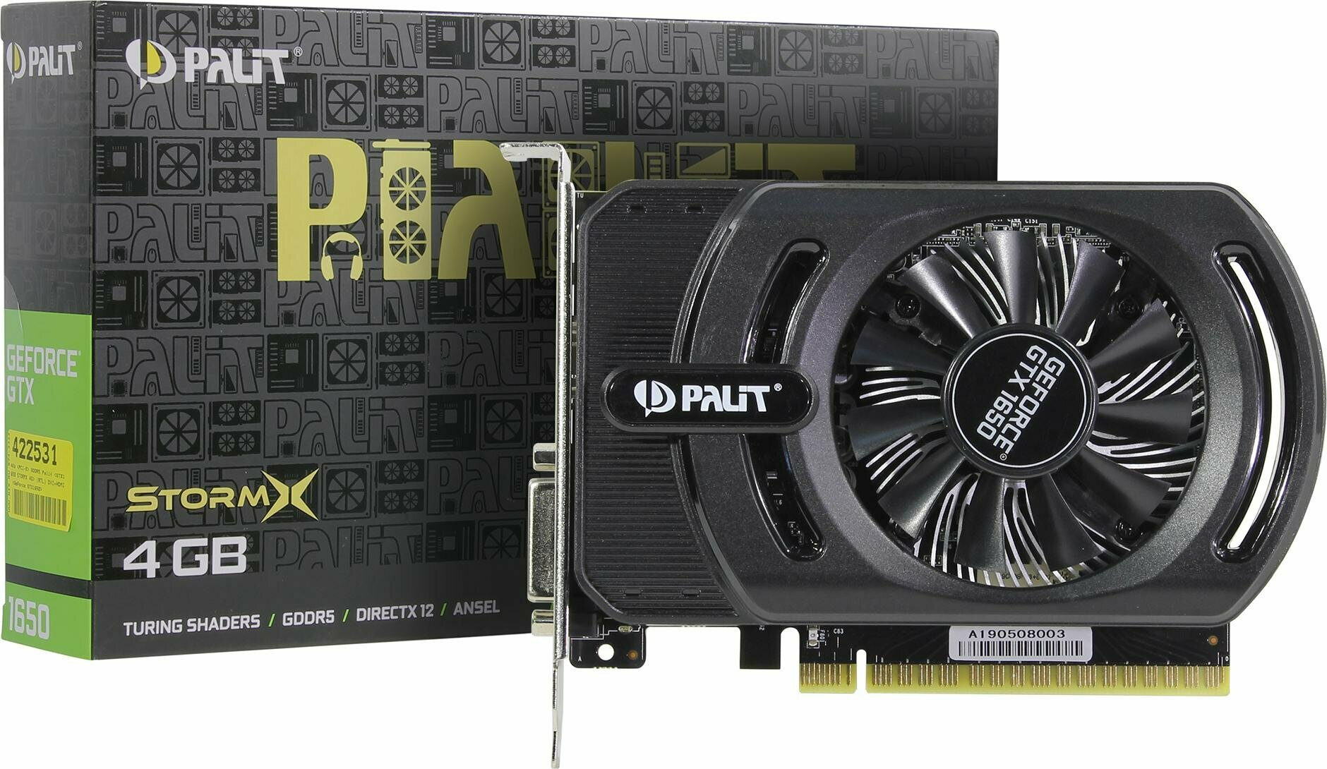 Видеокарта Palit GeForce GTX 1650 StormX 4GB (NE51650006G1-1170F), Retail