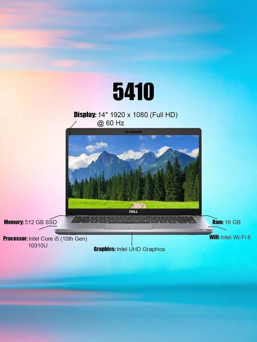 Ультрабук Dell, Latitude 5410 i5-10310U 16GB, SSD 512GB, Windows 11