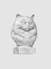 Эксклюзив! Бюст Британской Длинношерстной Кошки (10см, белый матовый) - Милый друг, подарок, талисман