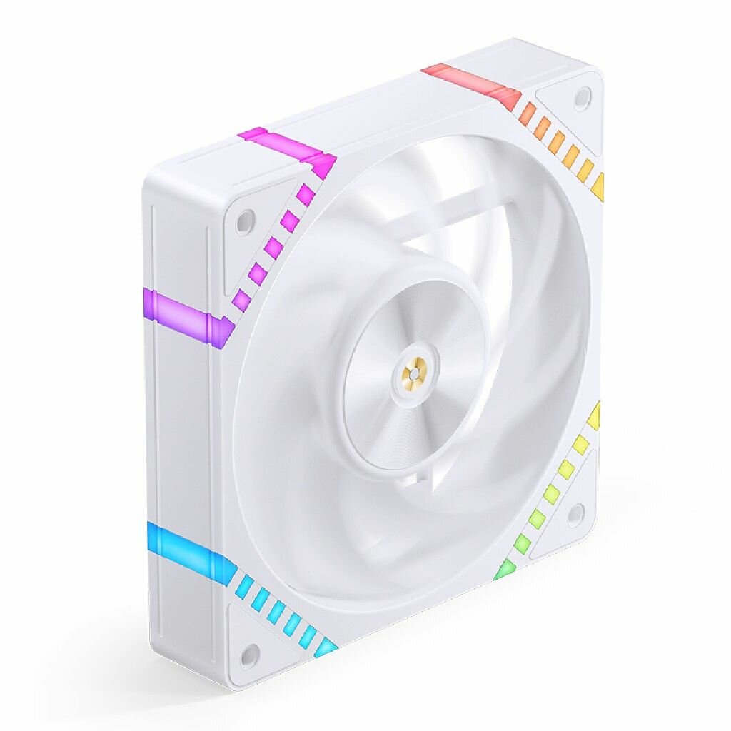 Вентилятор для корпуса JONSBO HF2-120WR 120х120х25мм REVERSE (PWM, ARGB LED, 800-2200об/мин, белый)