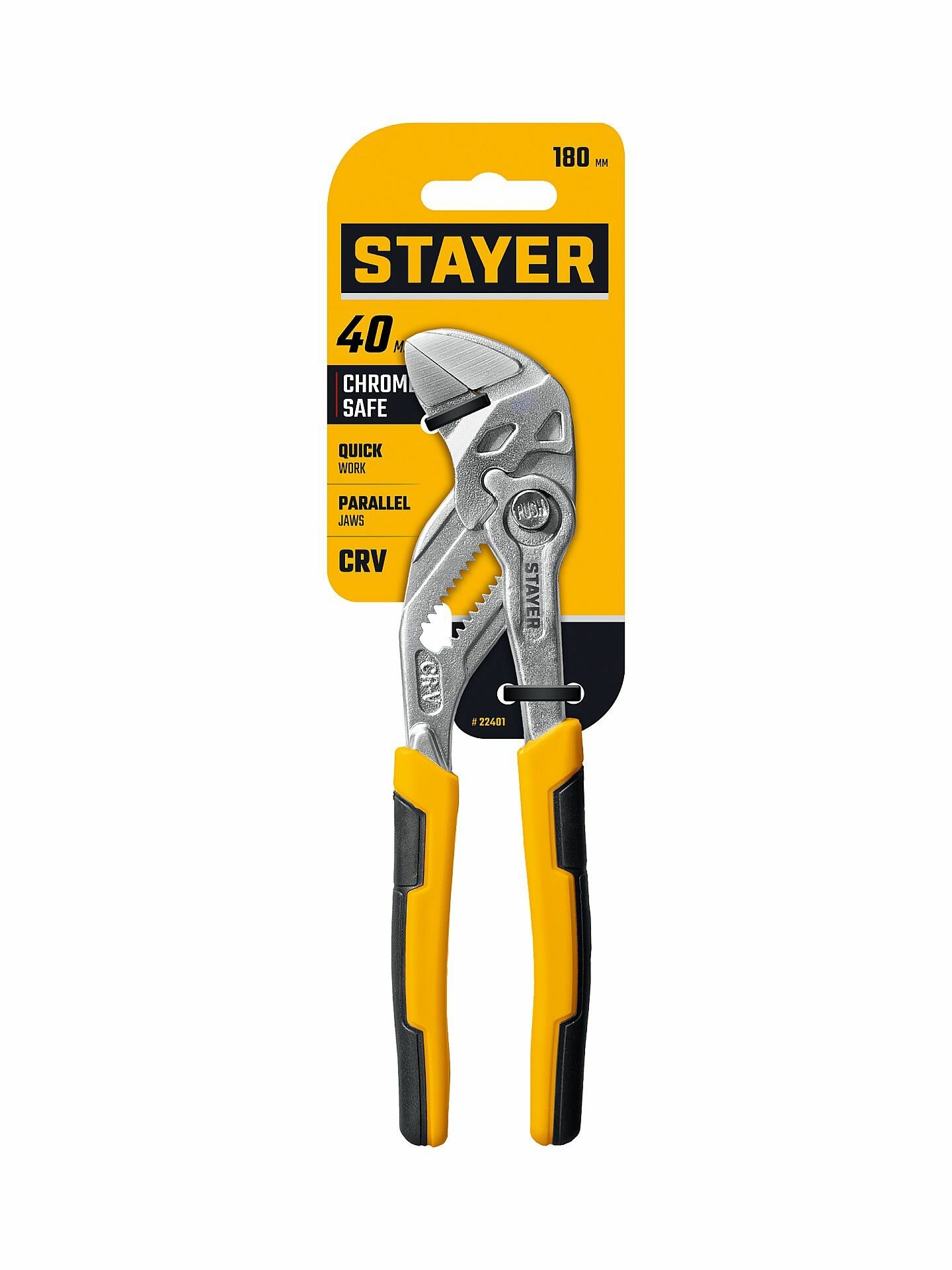 Переставные клещи-гаечный ключ STAYER 22401 PlierWrench 180 мм, захват 40 мм