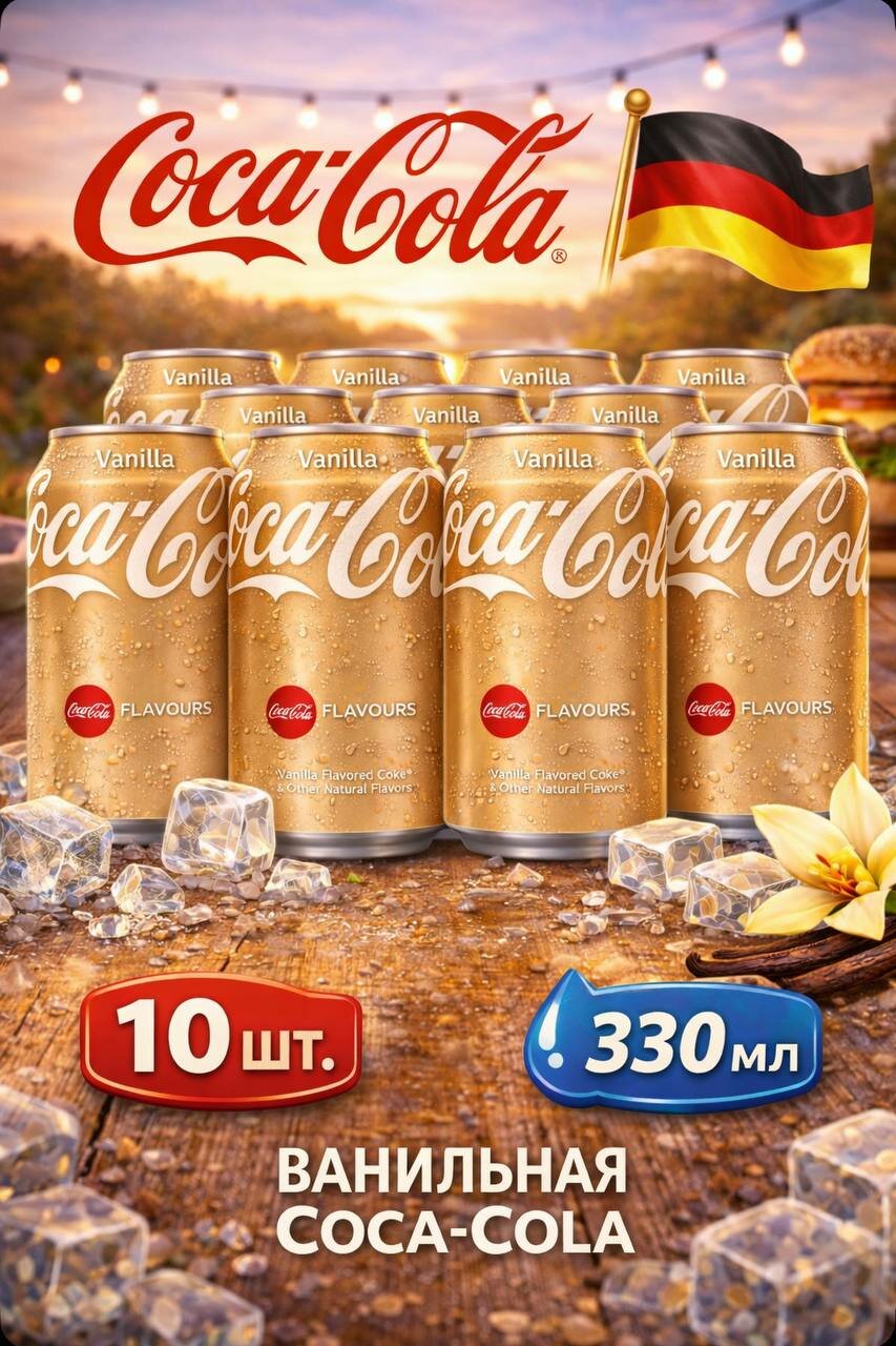 Газированный напиток Кока Кола Ваниль (Coca-cola vanilla), Германия, 330 мл 10 шт
