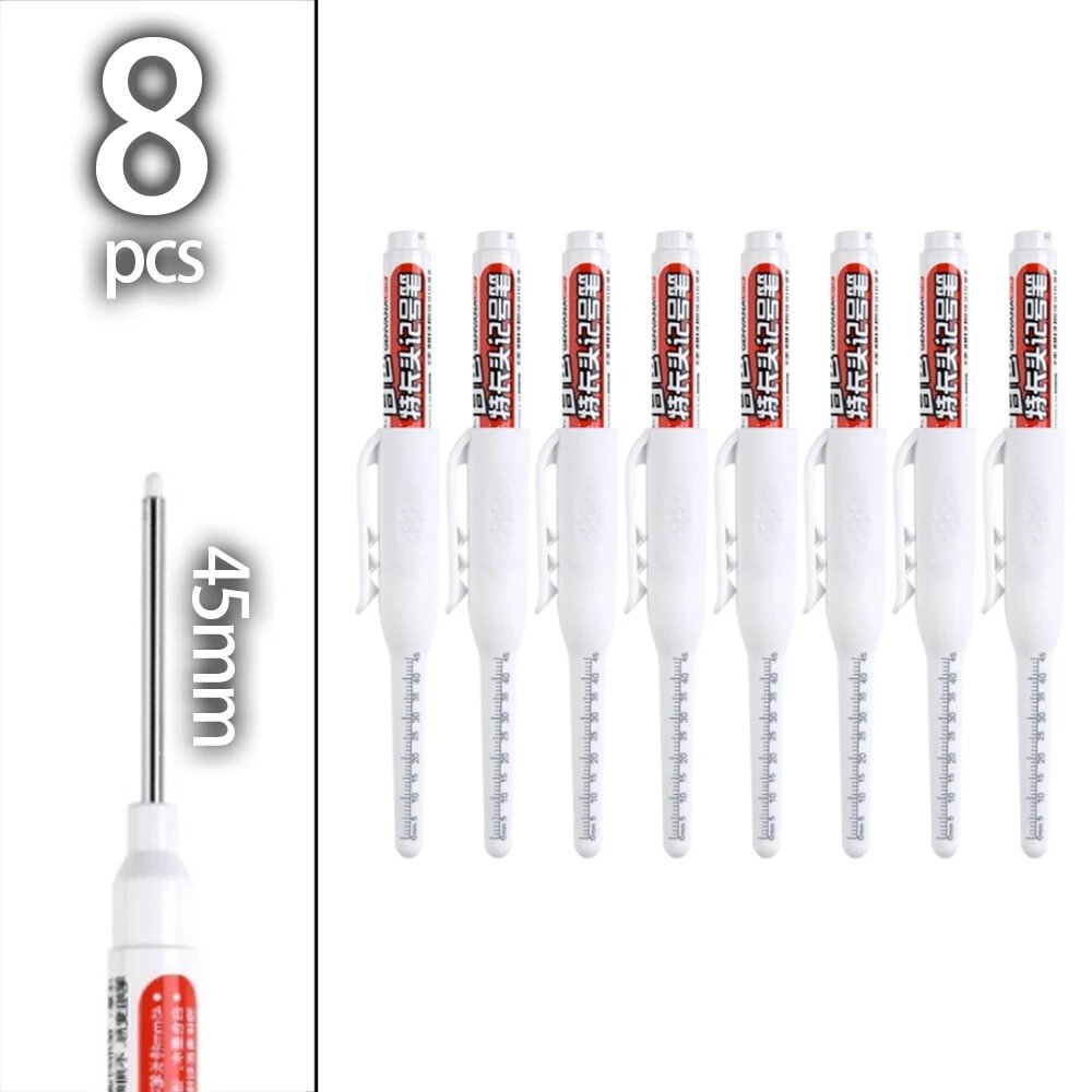 Маркеры для глубоких отверстий 45мм, набор из 4-60 шт. Белый, White 8pcs