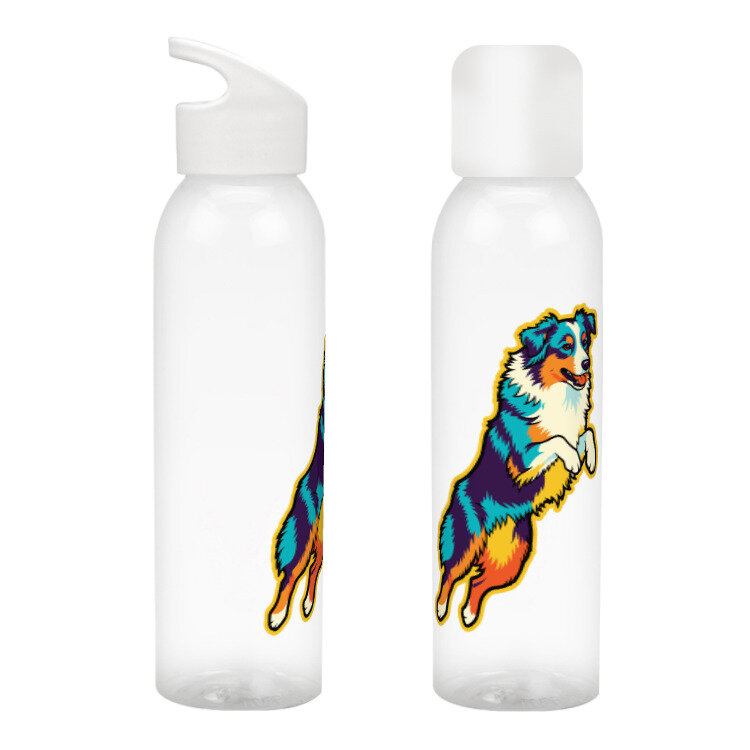 Бутылка для воды «Австралийская овчарка аусси : Энергия в движении» (белый)