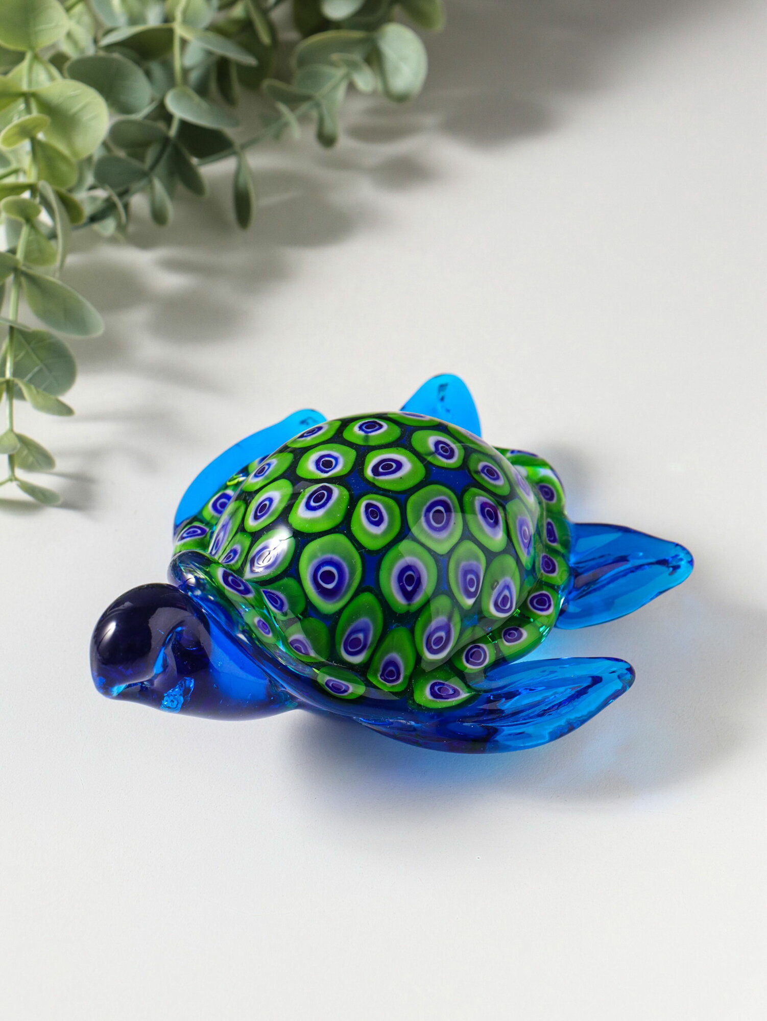 Фигурка стекло "Черепашка калейдоскоп", под муранское стекло, 10.5x13.5x7 см