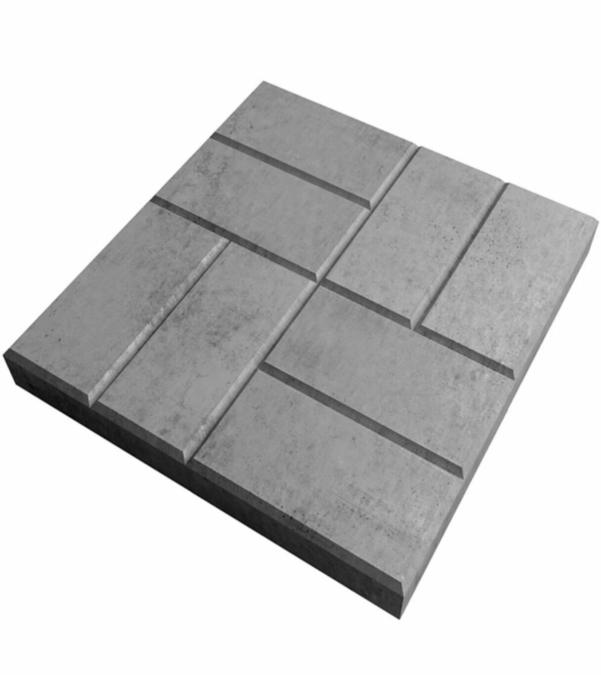 Тротуарная плитка, 40 см x 40см x 5см, бетонная, серая, для пешеходных зон