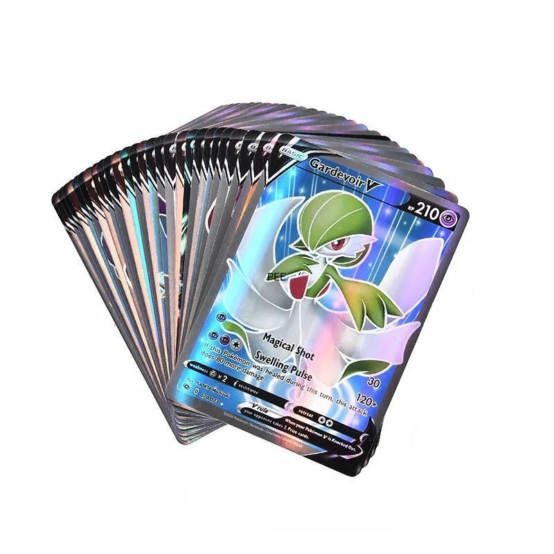 100 штук карточек, Коллекция развлечений, покемонов из коллекции Пикачу-(80EX+20GX)