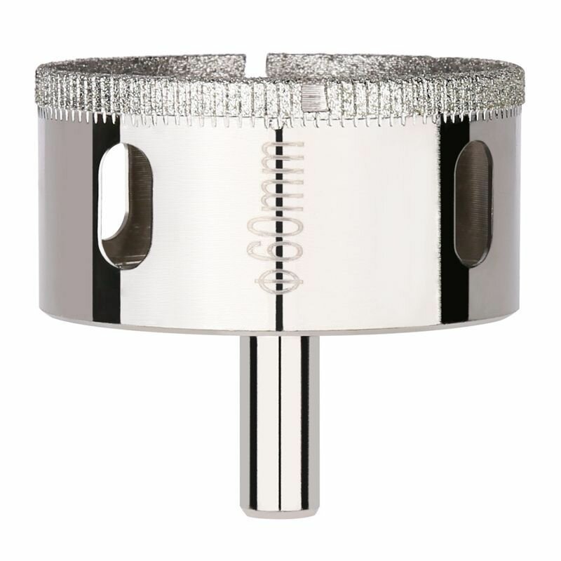 1 шт. 60мм стеклянная кольцевая пила с алмазным сверлом для стеклянного кирпича, мрамора, гранита, электрическое сверление