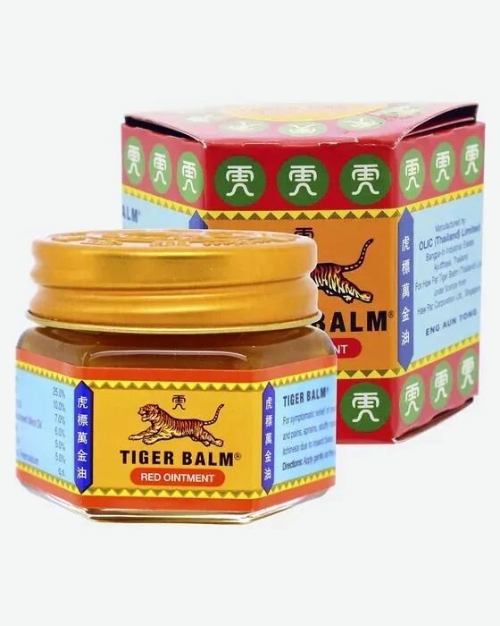 Tiger balm Крем Бальзам от боли суставов, разогревающий красный / Тигровый бальзам / red ointment 21 г
