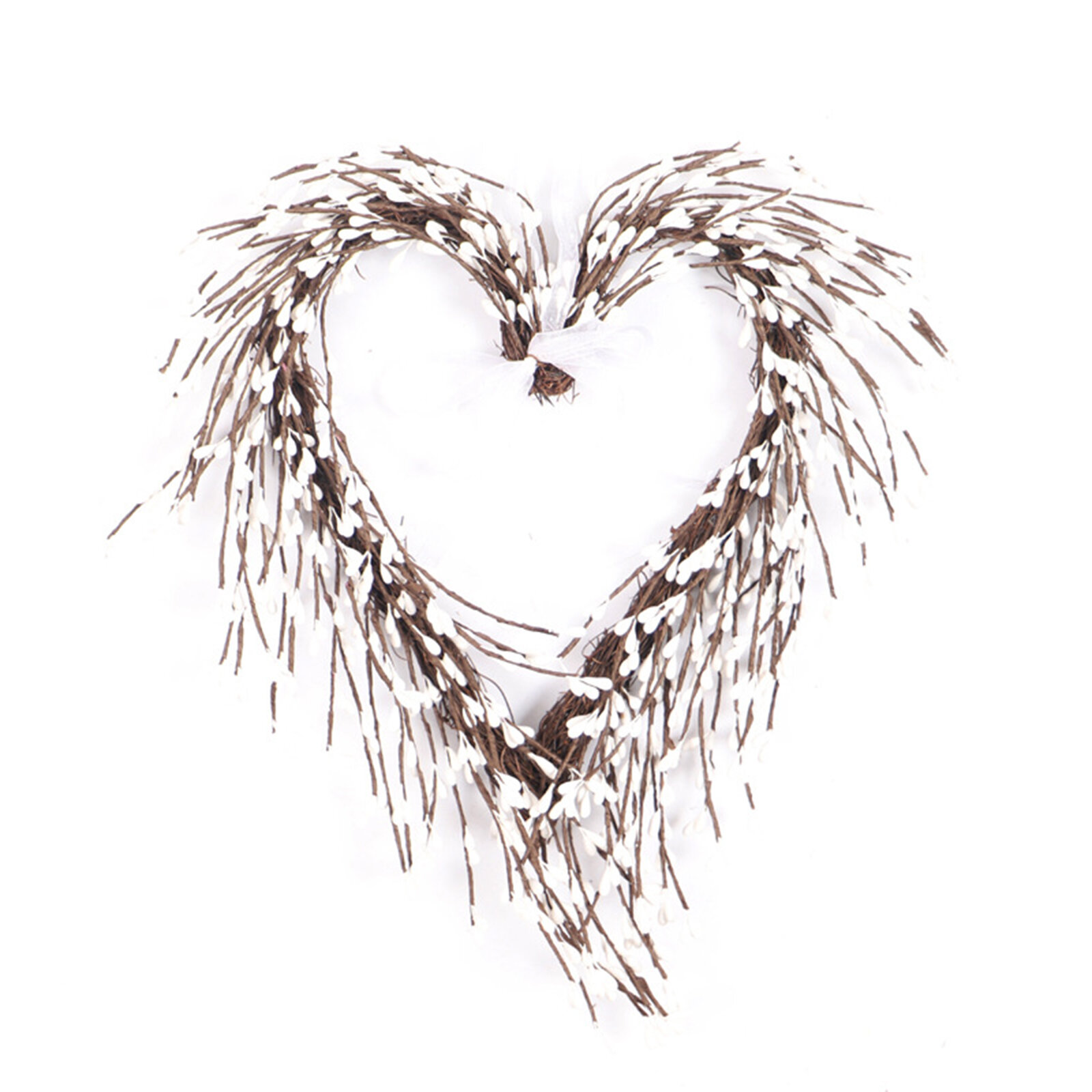 Heart Shaped Wreath Sprig Valentine's Day Wall Mounted Front Door Flower