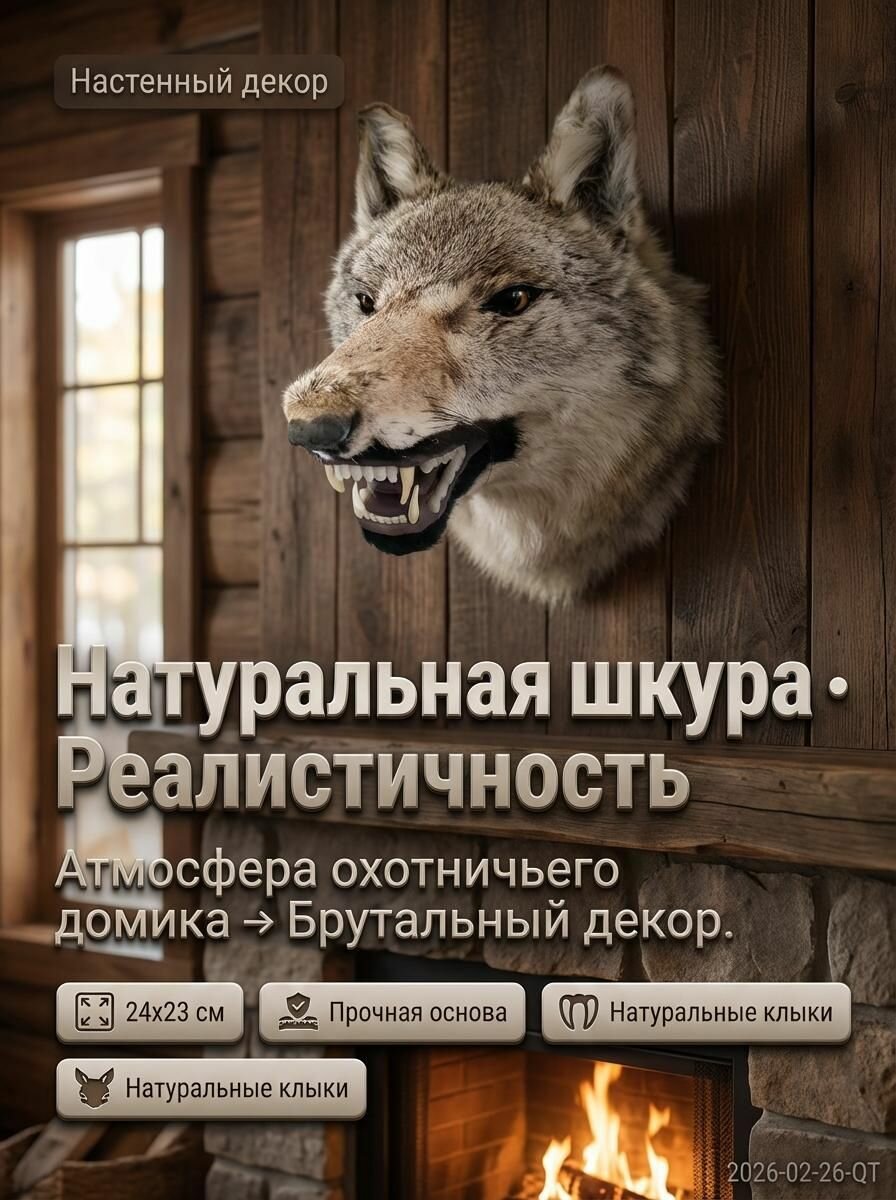 Фигурка декоративная Серый волк, высота 23 см, длина 24 см