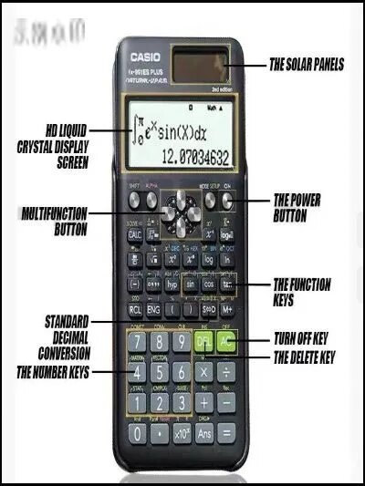 Инженерный калькулятор CASIO FX-991EX, 12 разрядов, солнечная панель, голубой/белый — фото 1